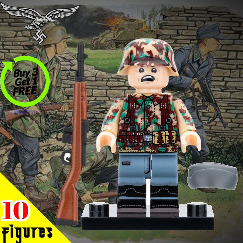 WW2 Nazi German - Luftwaffe Field Divisions Camo soldier + G43 + Cap ...