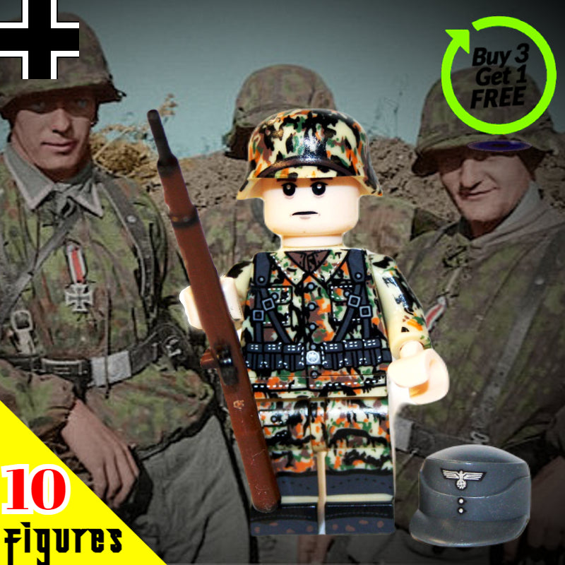 WW2 German Army - Wehrmacht Leibermuster Camo soldier + Cap - [10] FIG ...